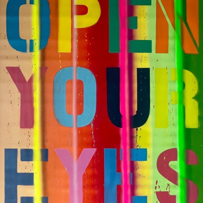 Open your eyes : Peinture acrylique sur toile de l'artiste portugais MrKas